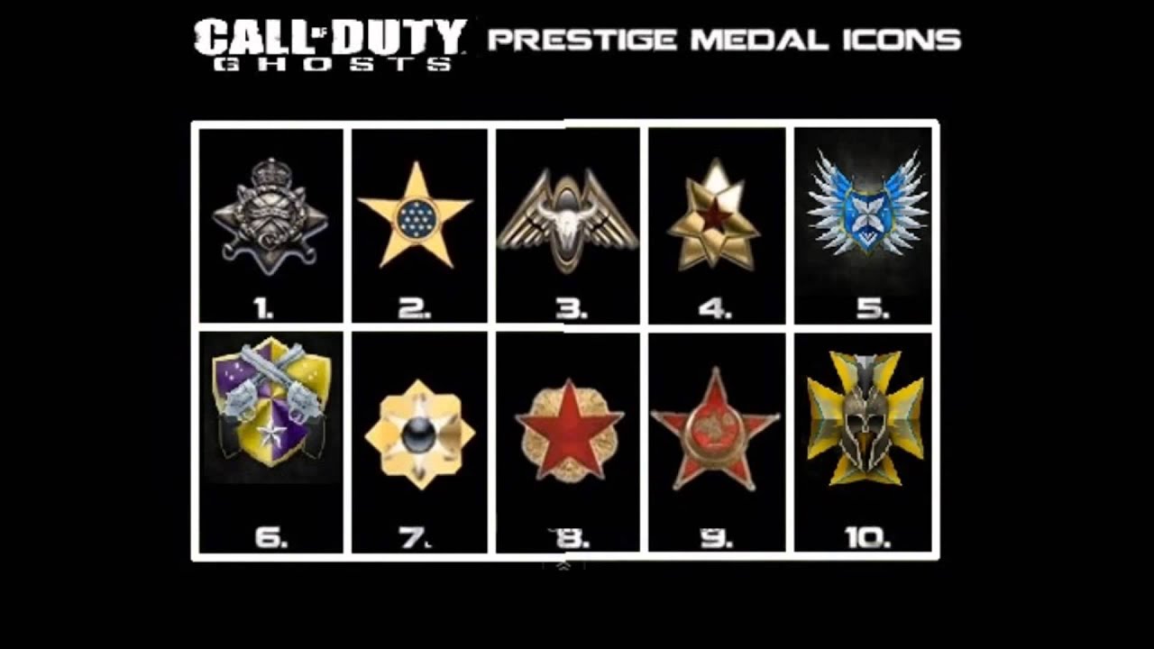 Call of Duty Ghosts OFFICIAL Prestige Emblems 1-10 *HD* - YouTube