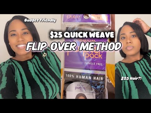 $25 Quick Weave Flip Over Method | Beginner Friendly & Affordable - YouTube