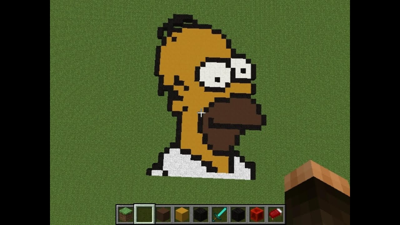 Homer Simpson - Minecraft Pixel Art Creative Builds #7 (Every Simpsons ...