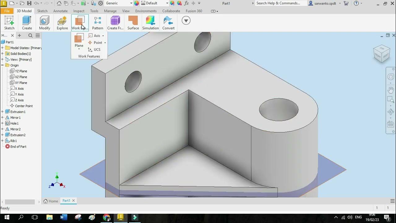 Tutorial Inventor | Basic 3D Modeling Bracket - YouTube