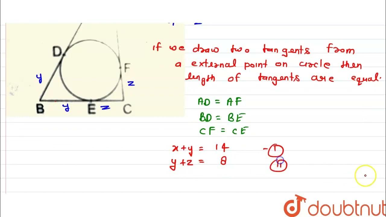 In the given figure, a circle inscribed in a triangle ABC, touches the sides AB, BC and CA at po ...