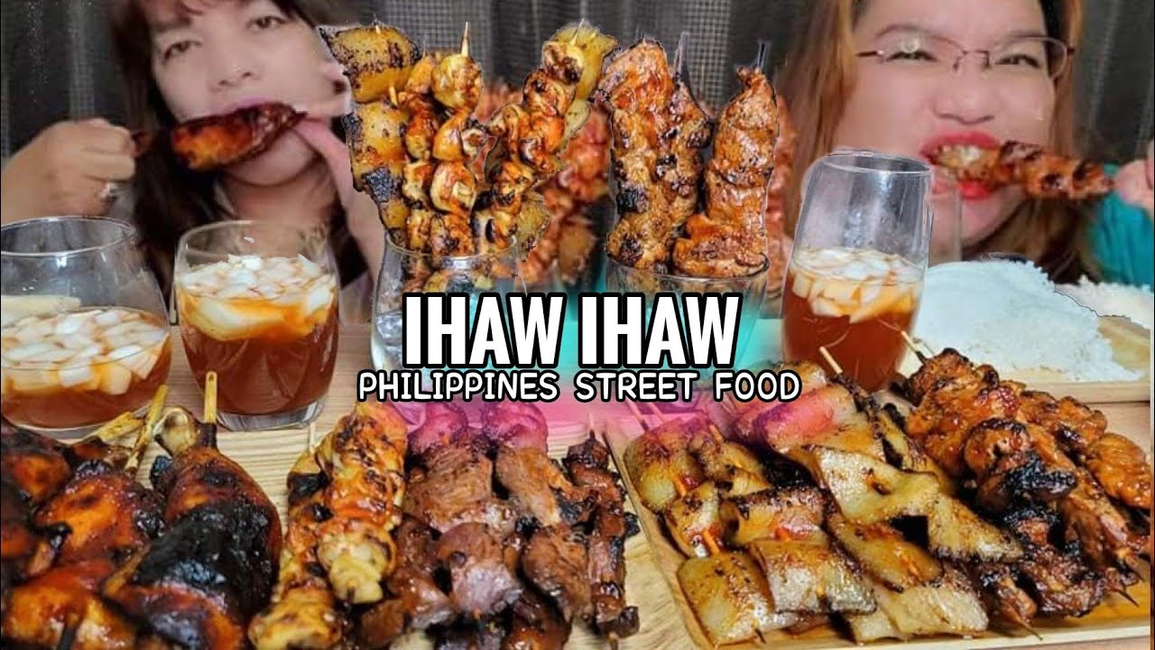 PHILIPPINES STREET FOODS IHAW IHAW MUKBANG isaw, pork bbq , etc ...