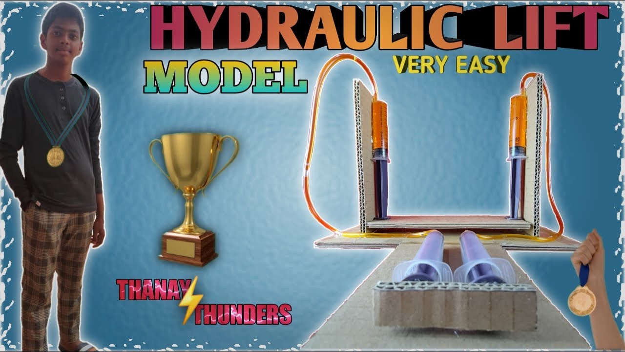 Easy science fair project || Hydraulic lift || in telugu || THANAY ...