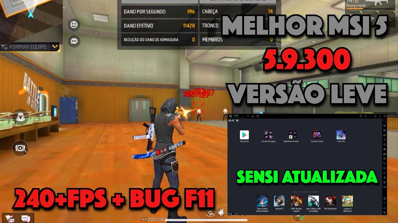DESCOBRI O MELHOR EMULADOR PARA PC FRACO🖥️ MSI 5.9.300 240+FPS+BUG DE ...