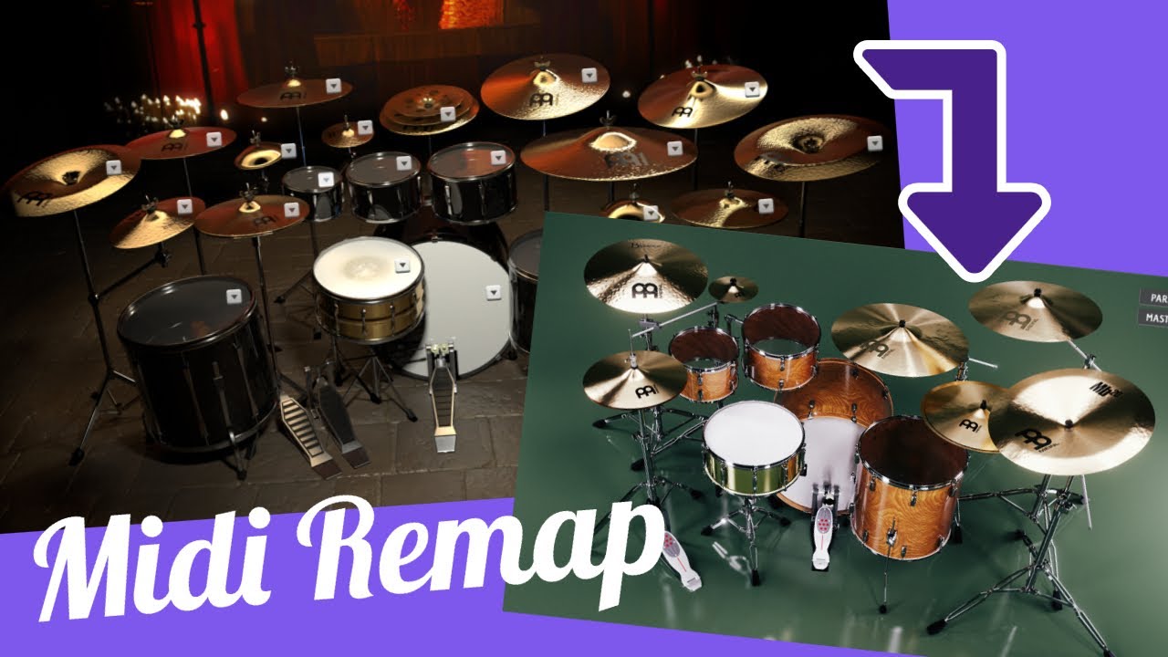Converting MIDI drum parts to another library with less cymbals, toms ...