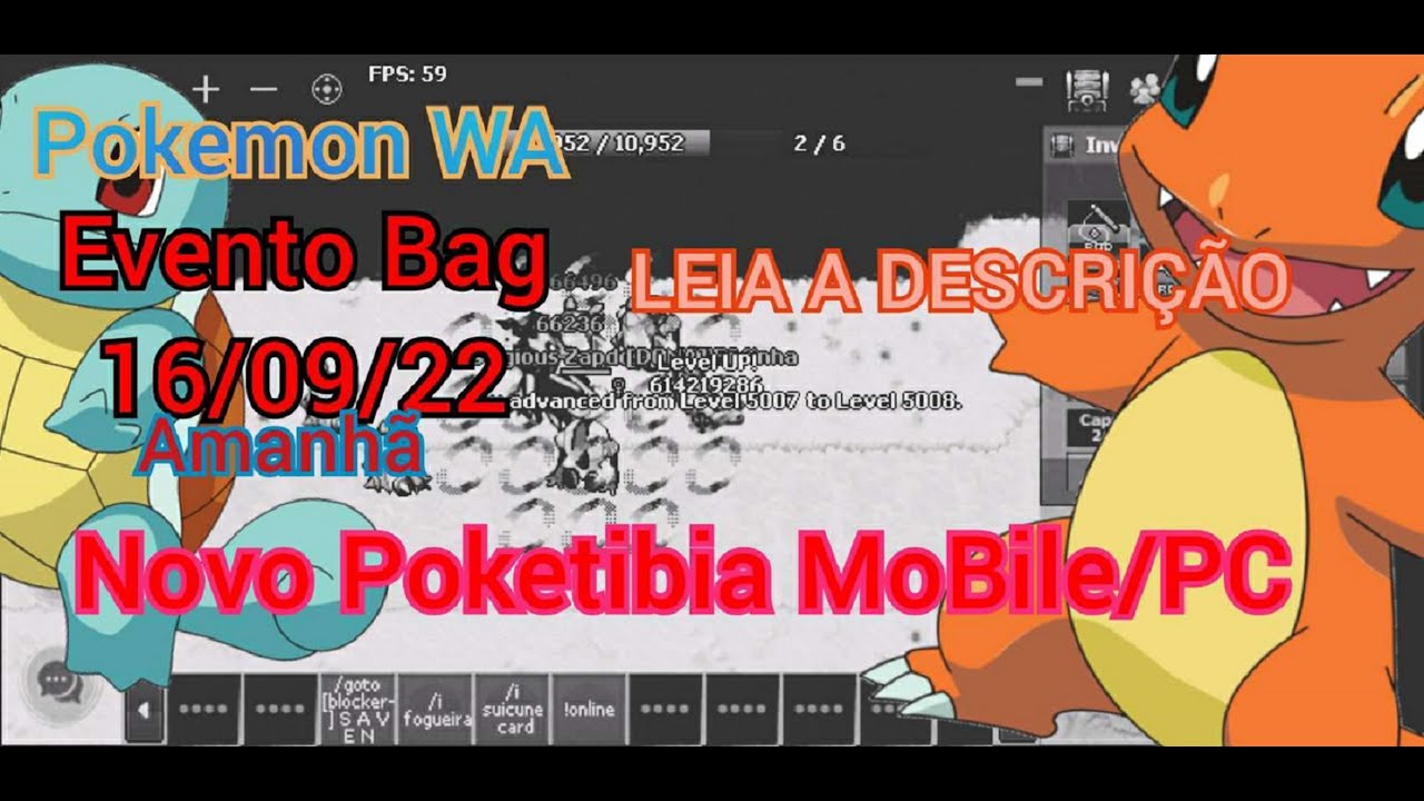 NOVO POKETIBIA MOBILE E PC - ONLINE 24 HORAS - POKE WA - EVENTO BAG ...