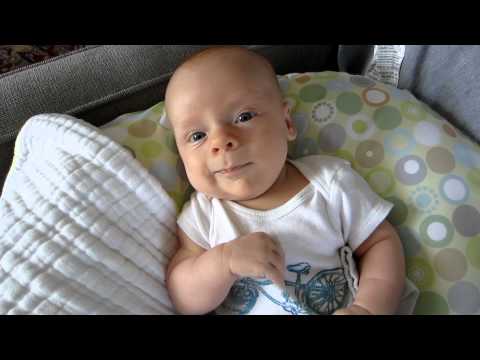 Everett folds laundry and sneezes