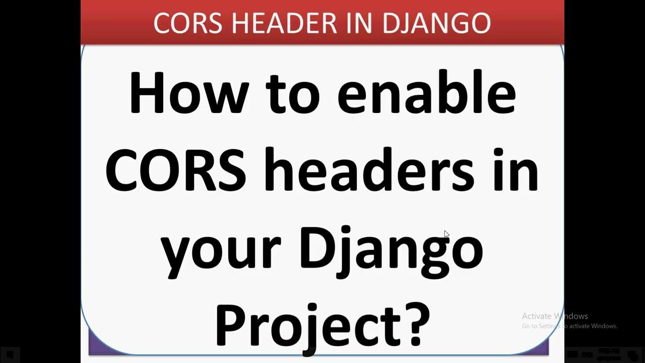 How to enable CORS headers in your Django Project? - YouTube