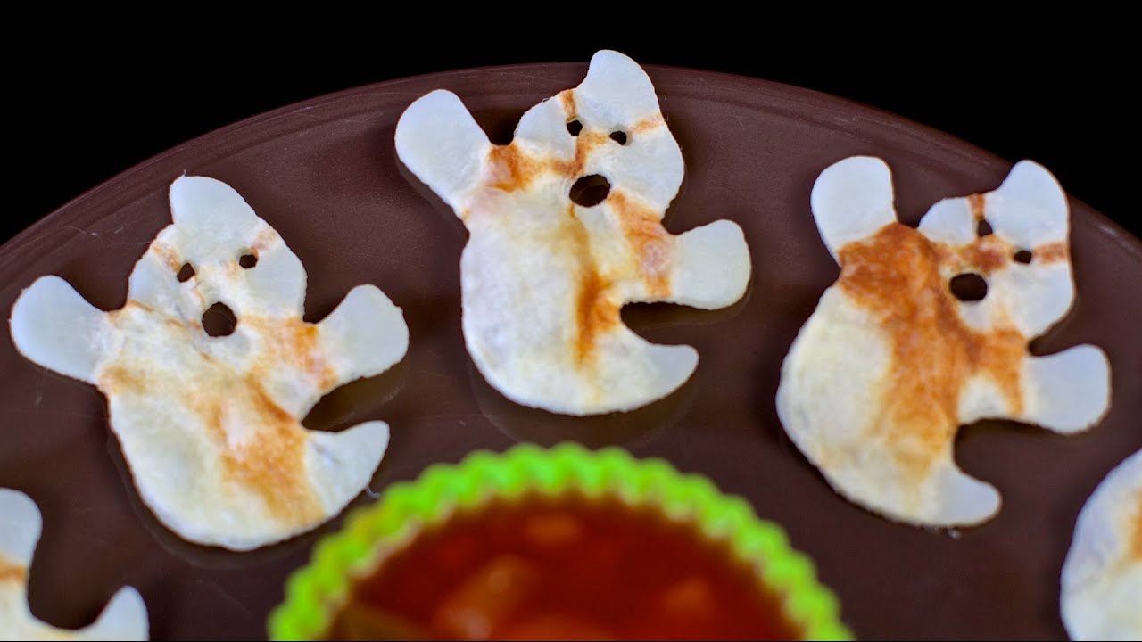 Halloween Ghost Potato Crisps - Easy DIY Vegan Treats! - YouTube