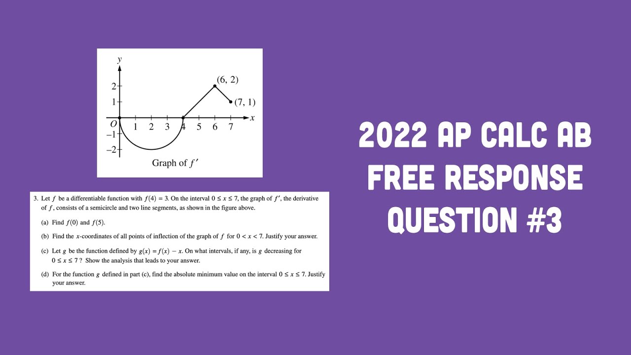 2022 AP Calculus AB FRQ 3 YouTube