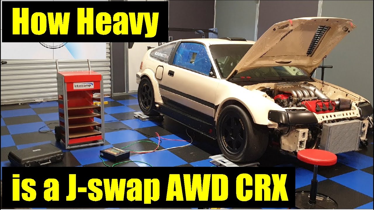 How heavy is my J-swap AWD CRX - YouTube