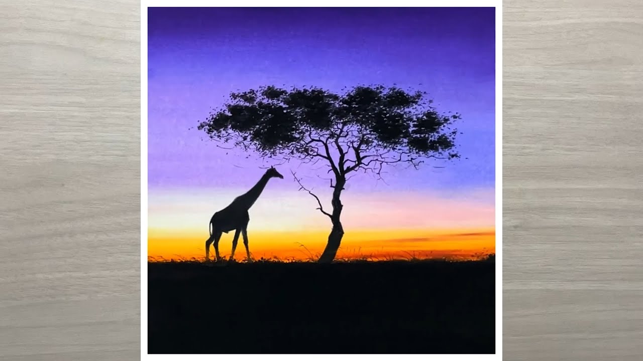 A beautiful sunset scenery drawing using oil pastels | easy for ...