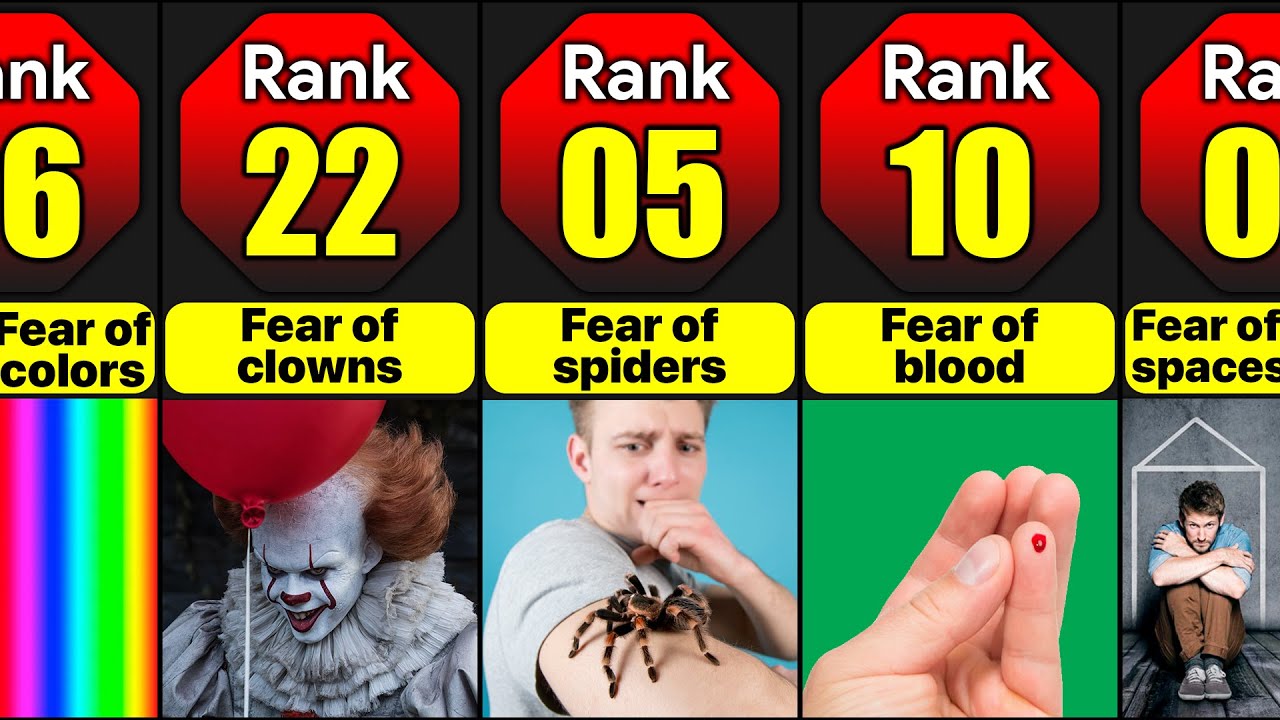 Top 30 Phobias Ranked by Anxiety Level They Make | Which Phobia Gives ...