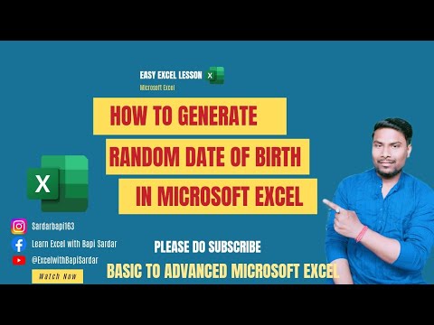 How to Generate Random Date of Birth in Microsoft Excel | RANDBETWEEN Formula | - YouTube