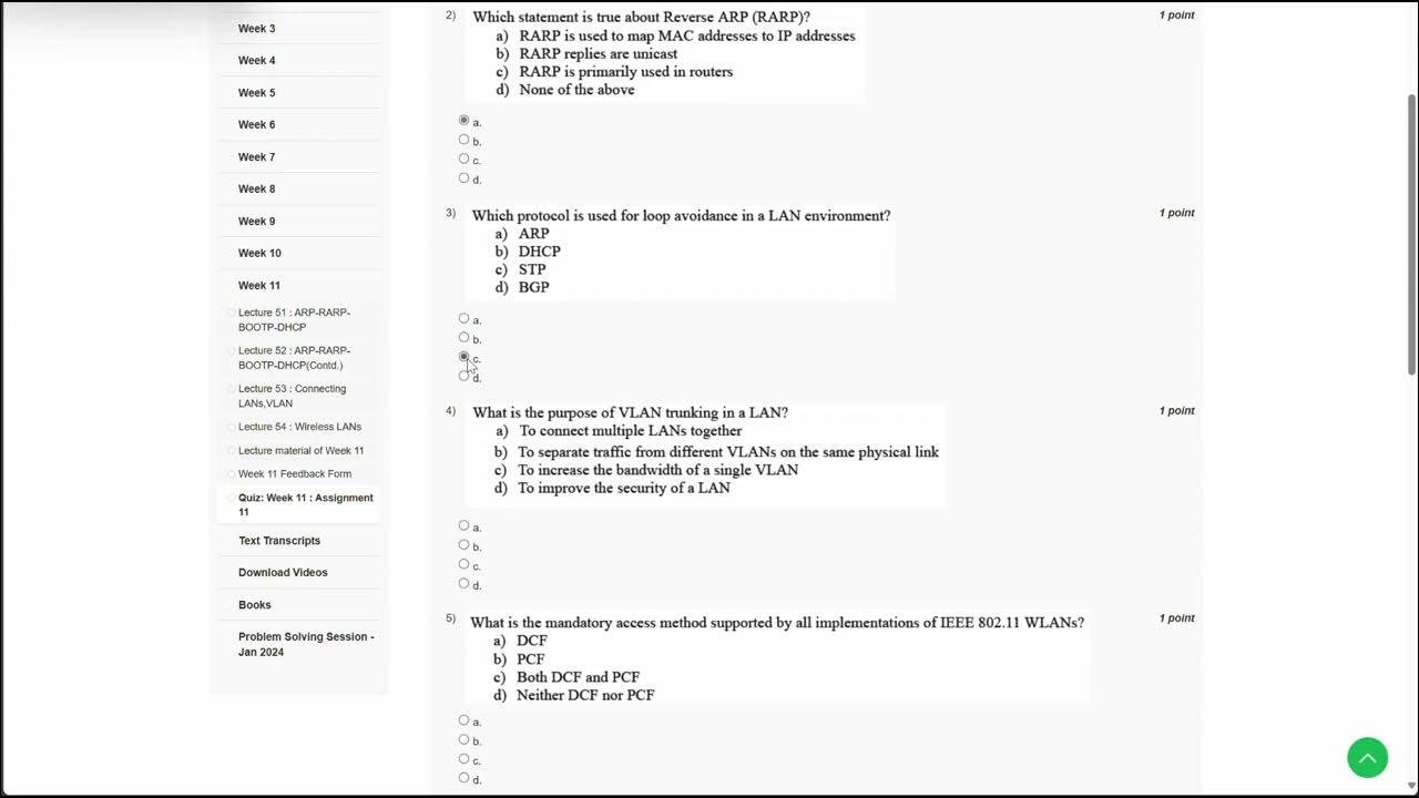 NPTEL Computer Networks And Internet Protocol Week 11 Assignment March 2024 | IIT Kharagpur ...