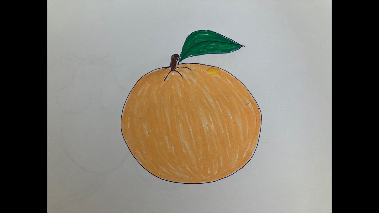 How to draw an orange step by step | Drawing a simple orange - YouTube