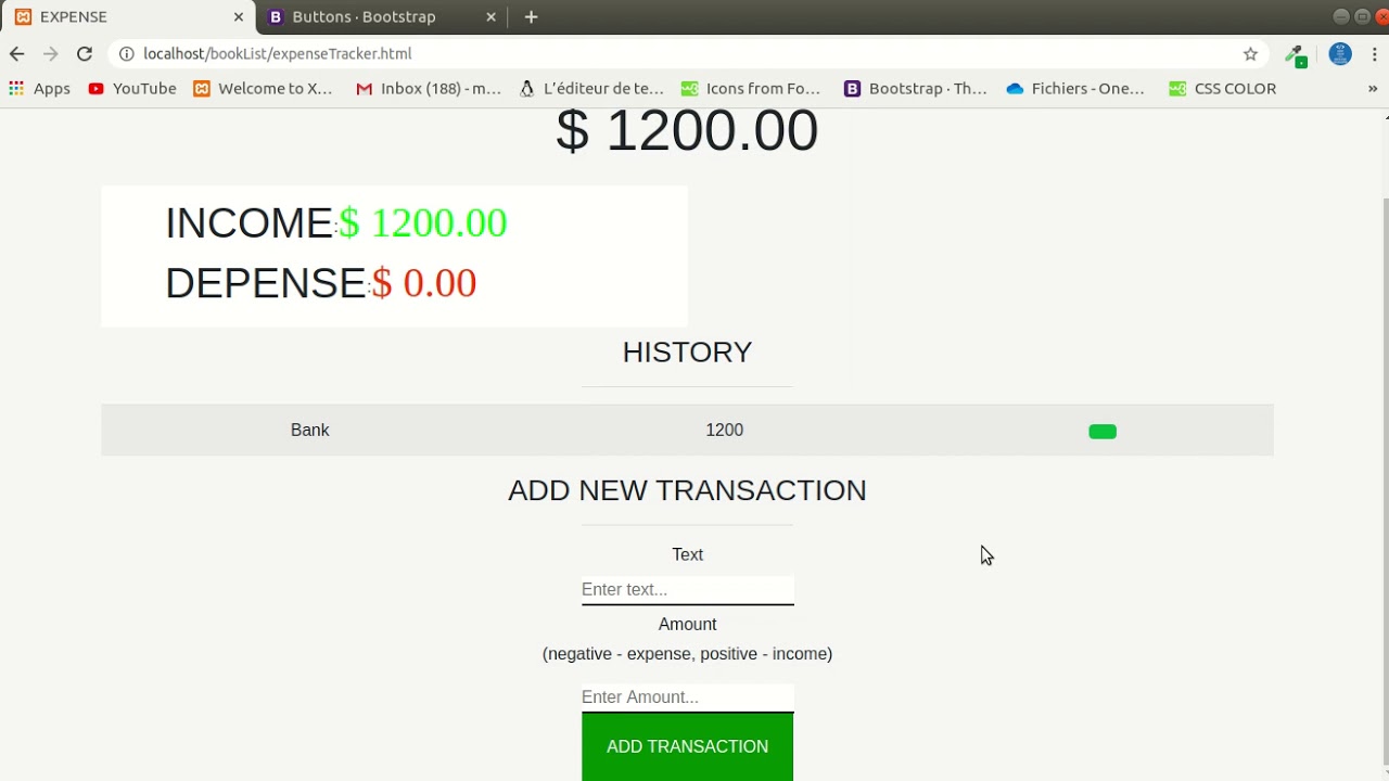Expense Tracker | (7/7 | Vanilla Javascript | Javascript - YouTube