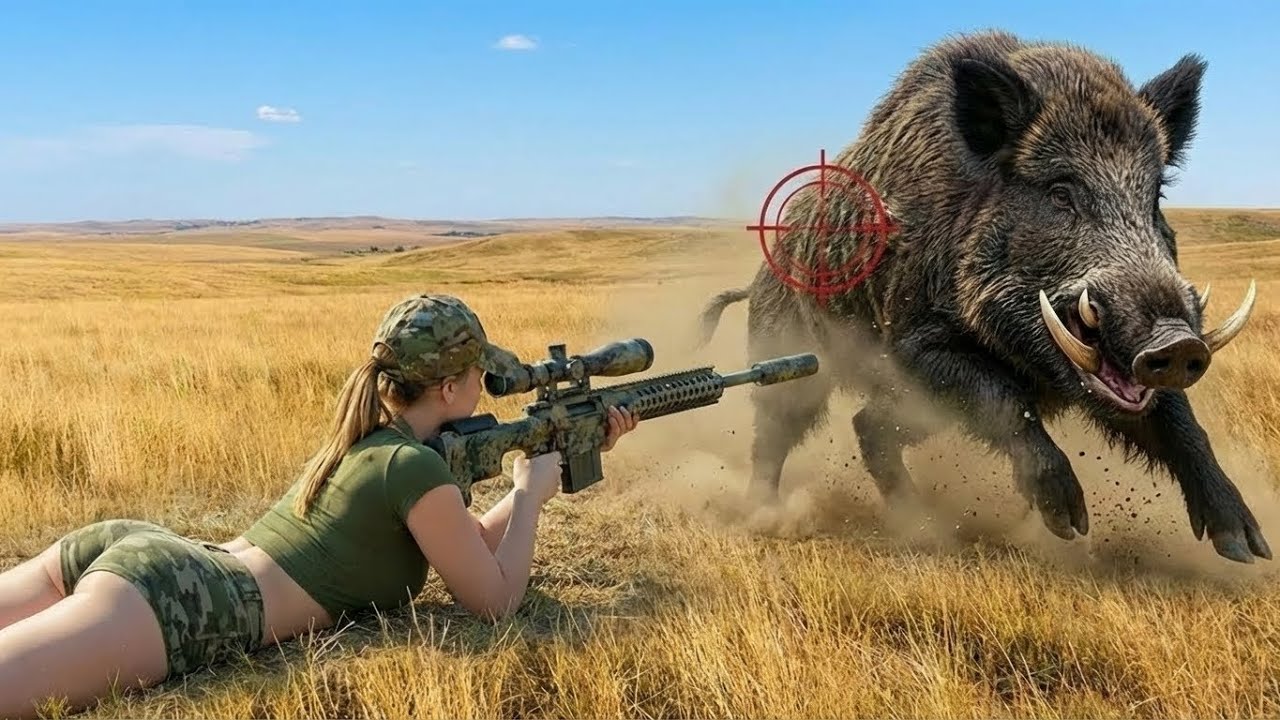 Beautiful Hunter Chases Wild Boars to Protect Tomato Farm - YouTube