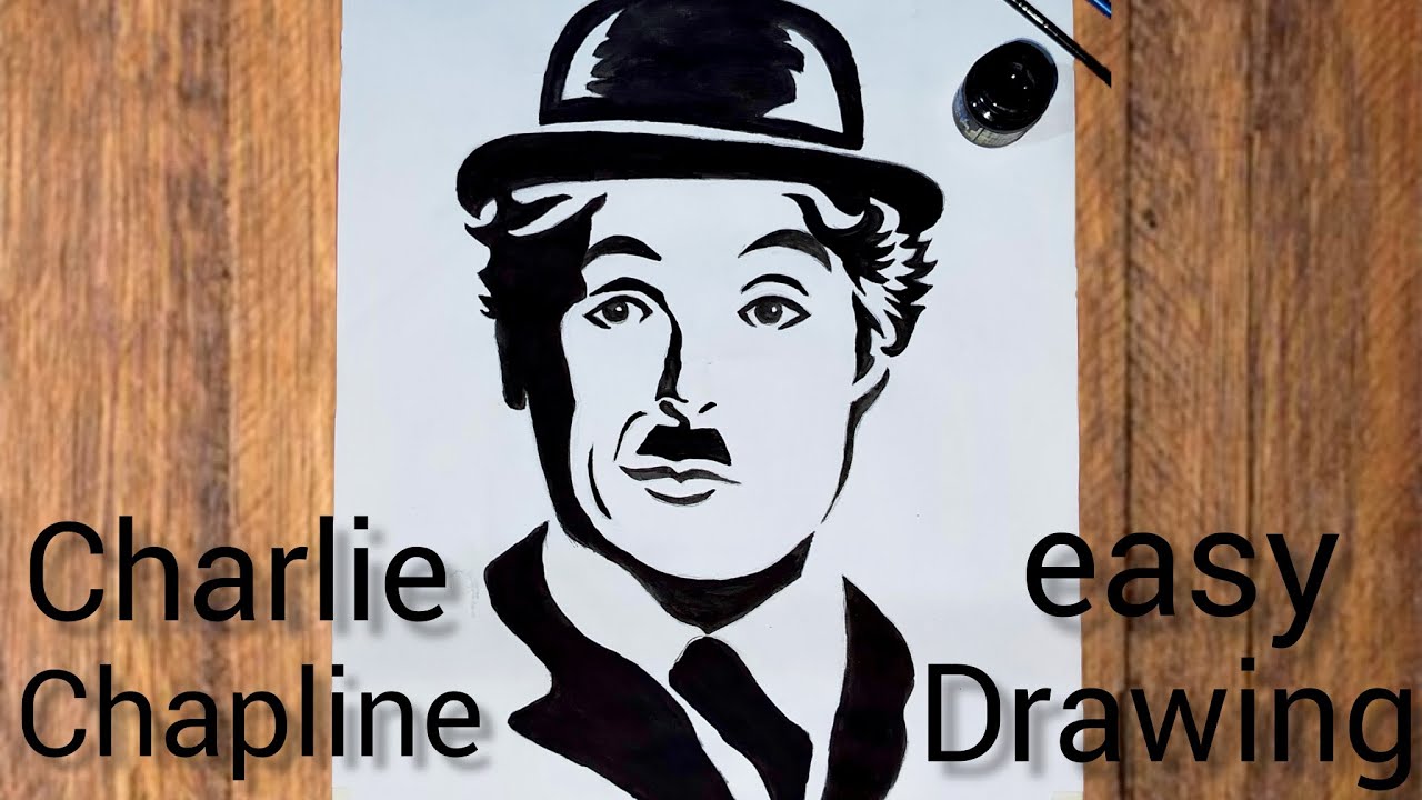 Charlie Chaplin easy drawing 😍/ How to draw Charlie Chaplin #drawing # ...