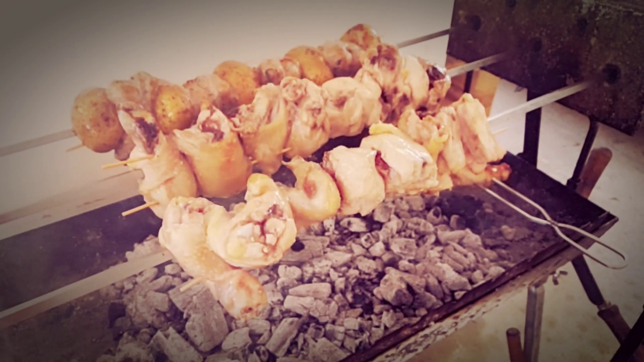 FREE RANGE CHICKEN SOUVLA - Σουβλα κοτοπουλο ελευθερας βοσκης - YouTube