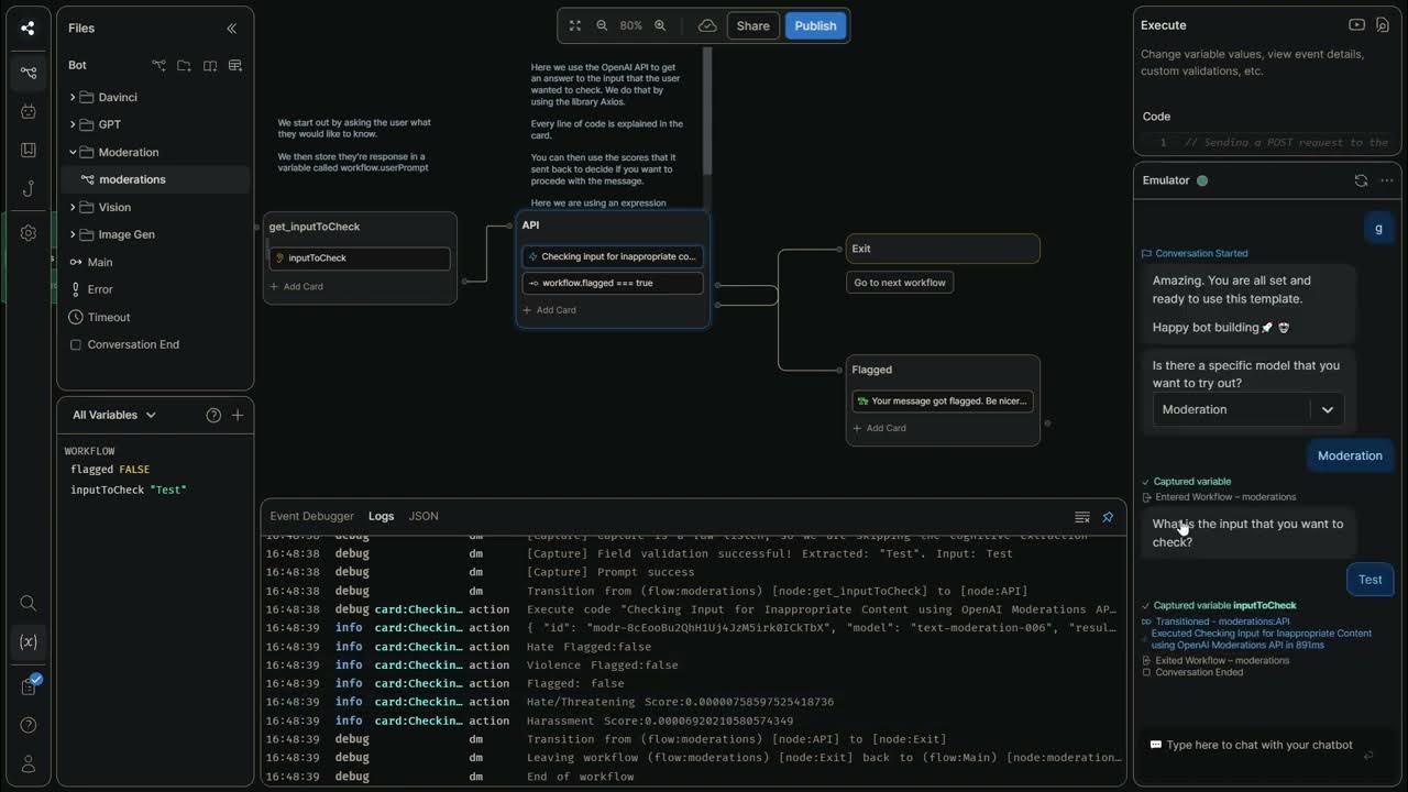 Botpress OpenAI API Template (Moderations) - YouTube
