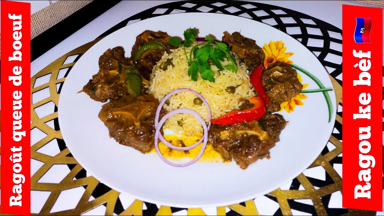 68) Resèt ragou ke bèf, ragout queue de bœuf // Recette cuisine ...