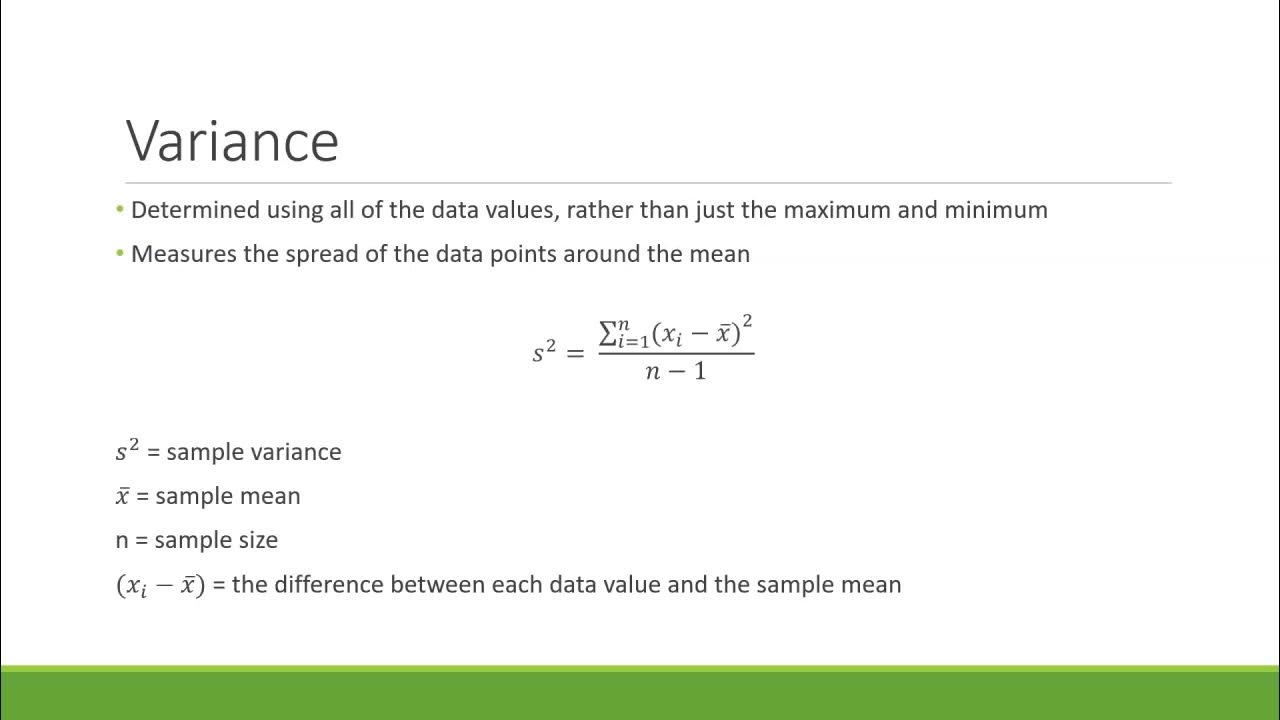 Measures of Variability (Range, Variance and Standard Deviation) - YouTube