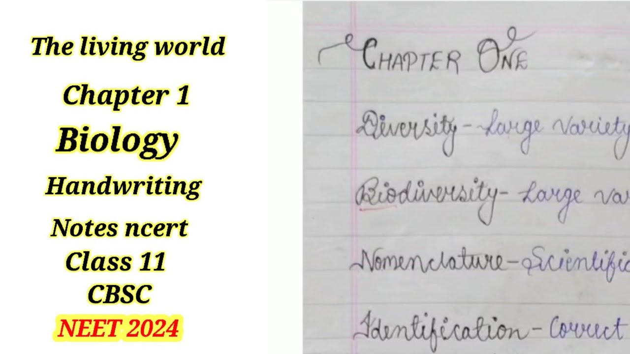 Class 11th biology ch1 The living World notes || handwriting notes cbsc ...