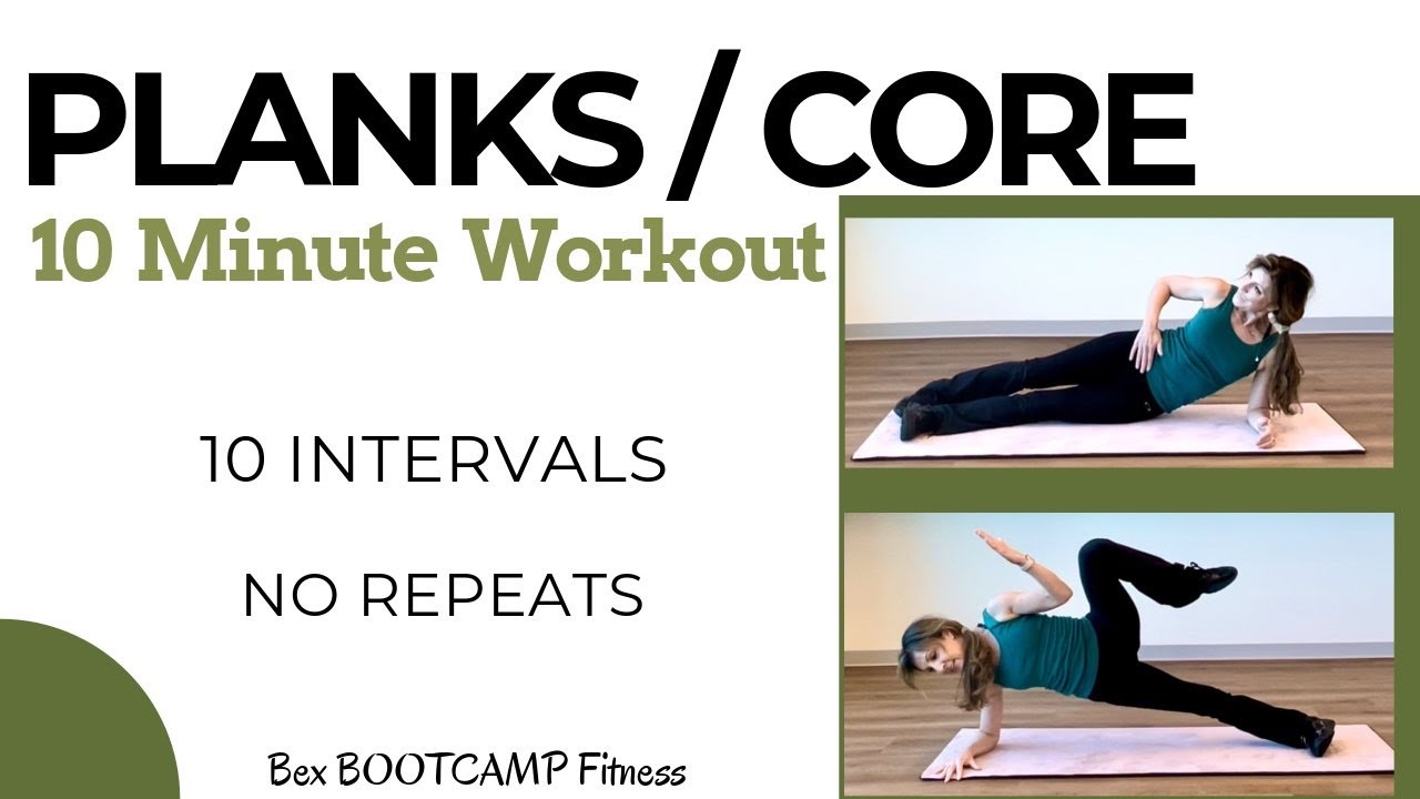 PLANKS & CORE INTERVALS Workout| 10 Minutes Plank Variations | No ...