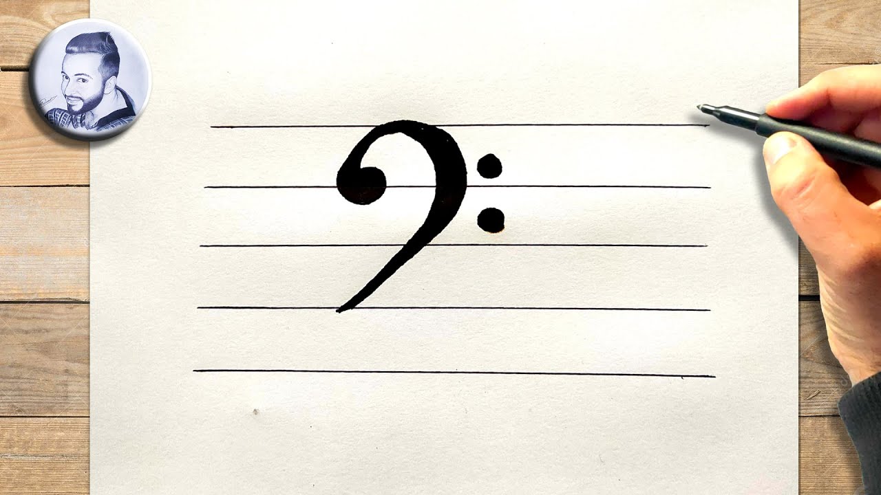 Comment dessiner une clé de fa dessin de note de musique facile à faire ...