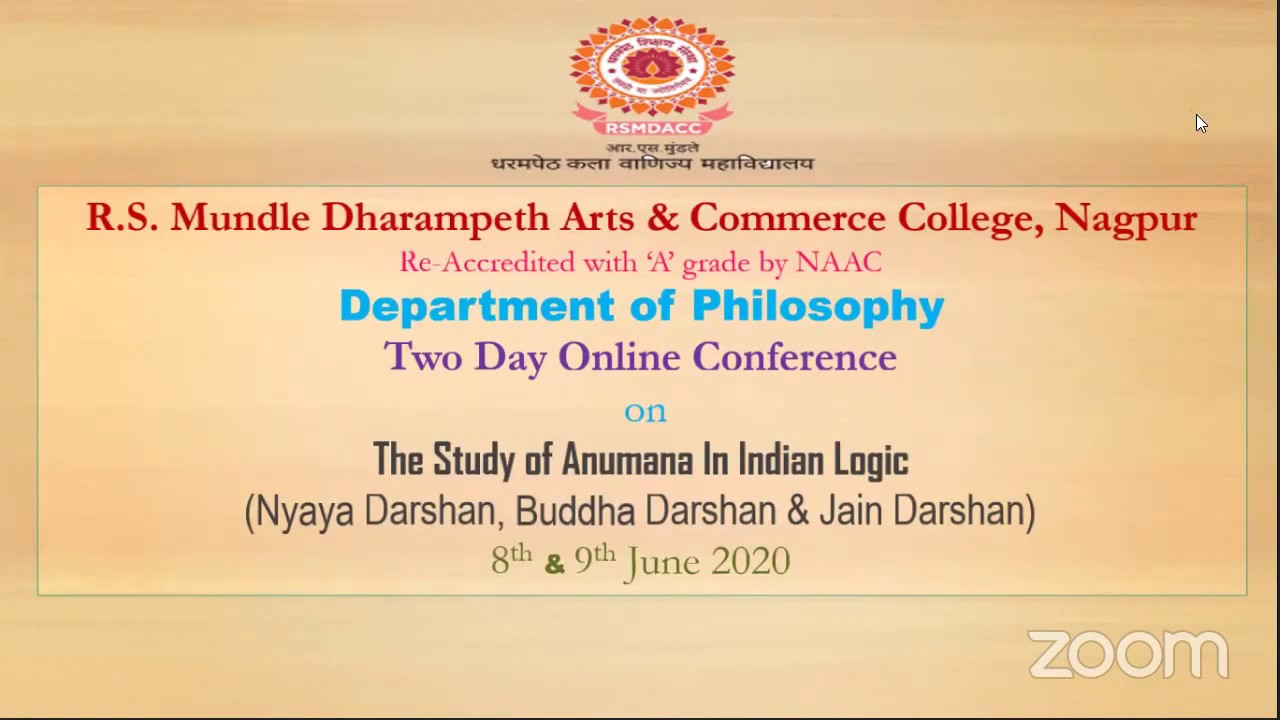 National Webinar on the study of Anumana in Indian Logic (Nyaya ,Buddha ...