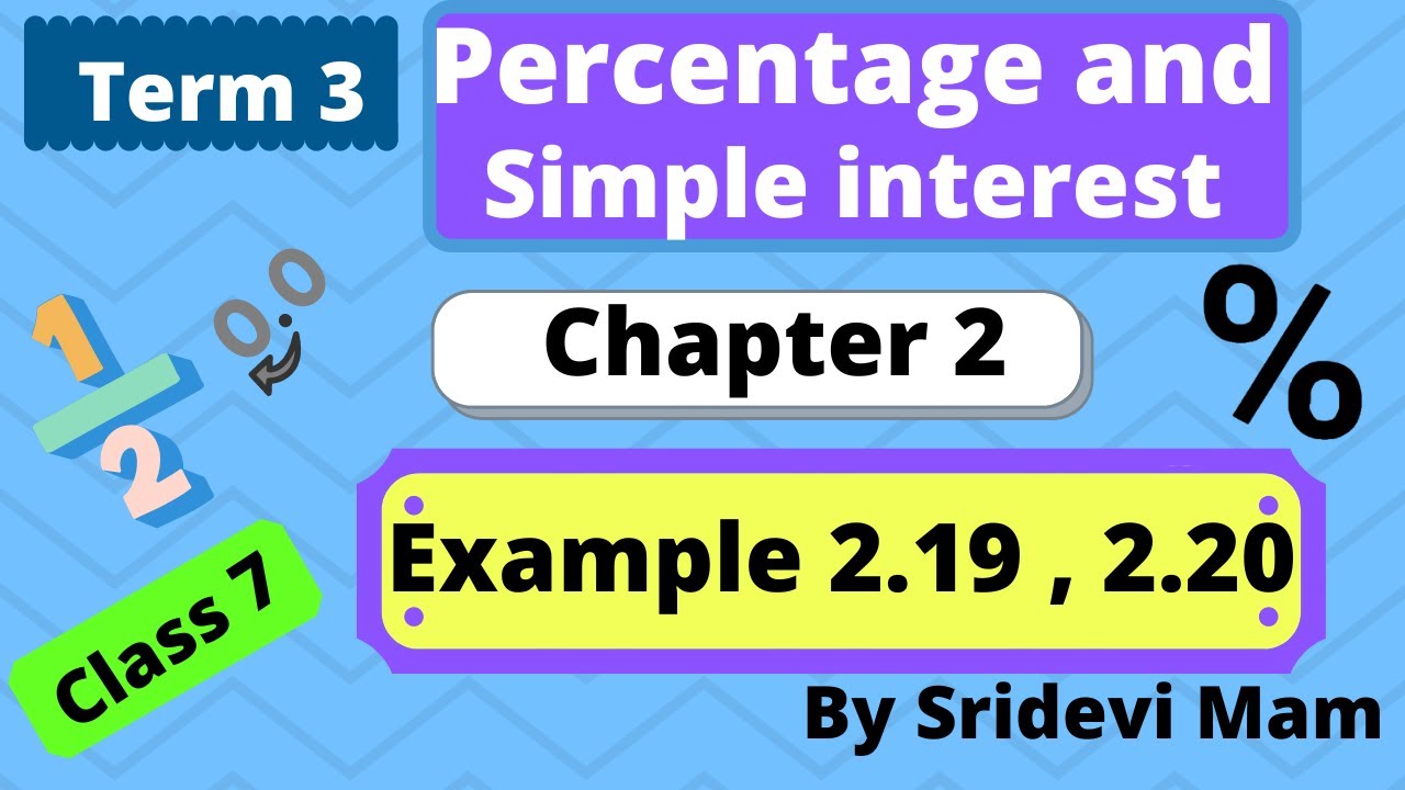 7th maths Term 3 Ch 2 percentage and simple interest example 2.19 , 2. ...