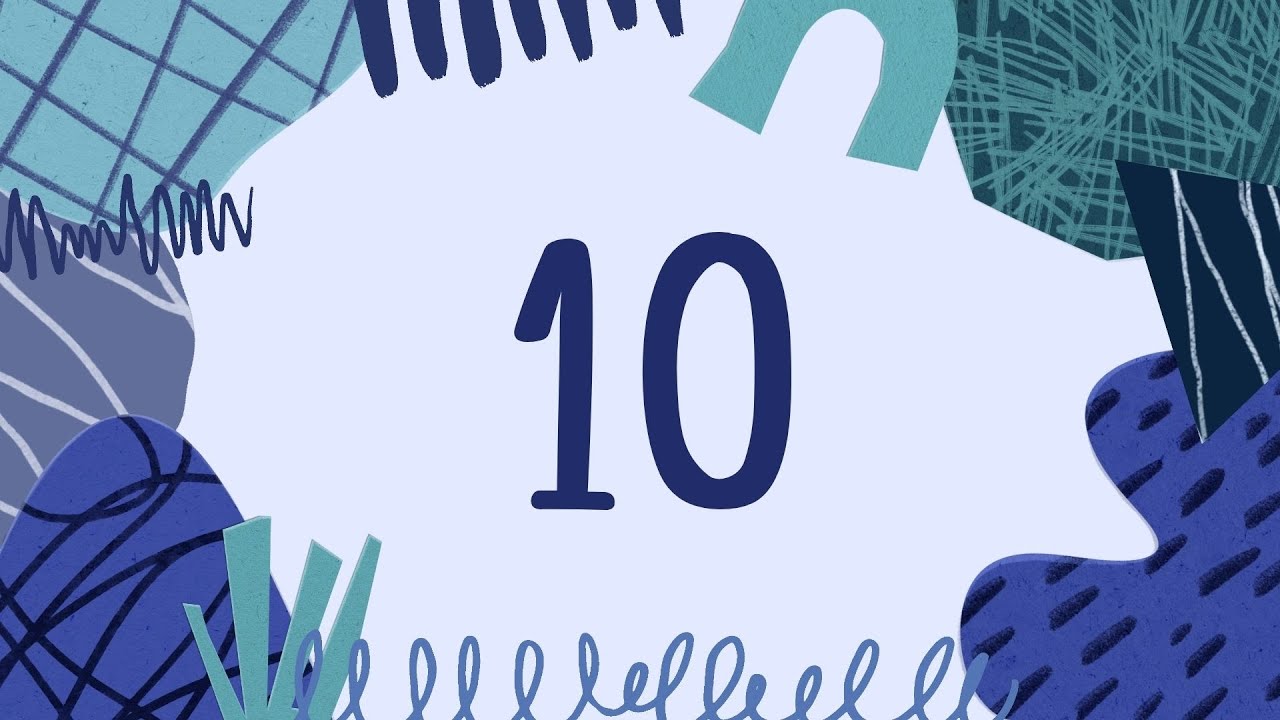 10 seconds timer / countdown timer / blue-green / animation - YouTube