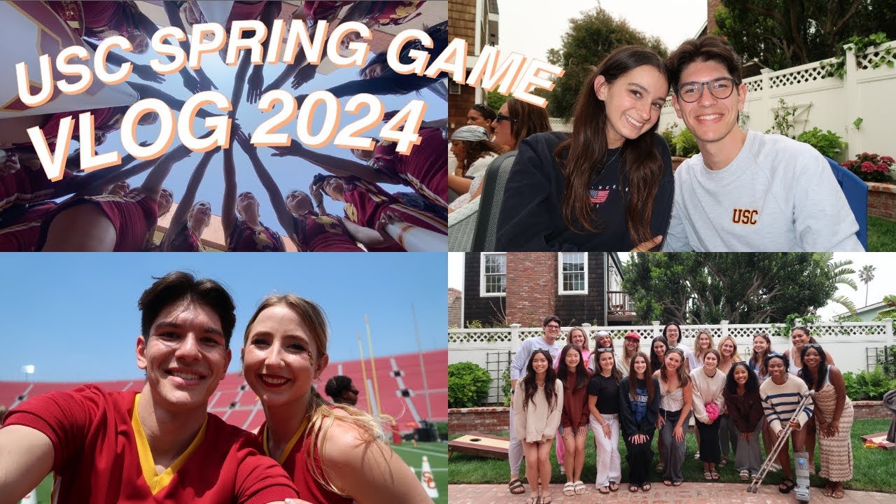 cheer w/ me at USC SPRING GAME 2024 | usc spirit/cheer, eoy party, usc ...