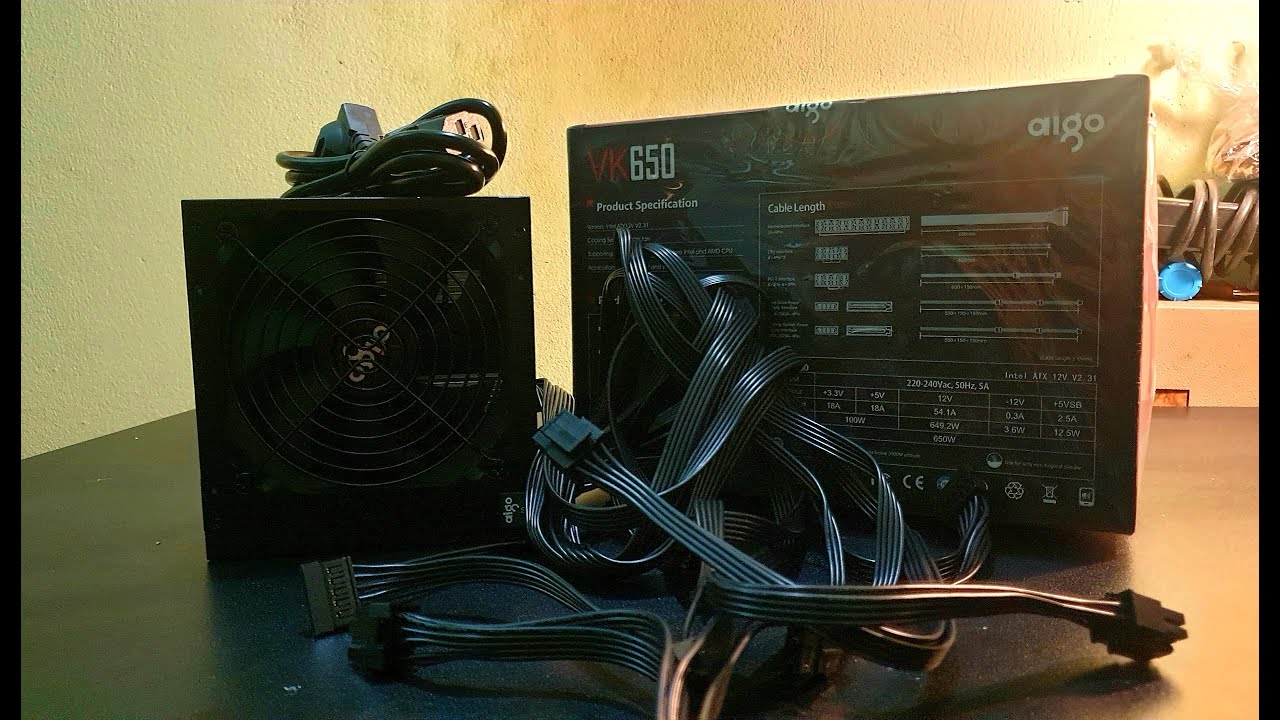 AIGO VK650 - 650W (85 Plus/ Active PFC/ Single Rail) - YouTube
