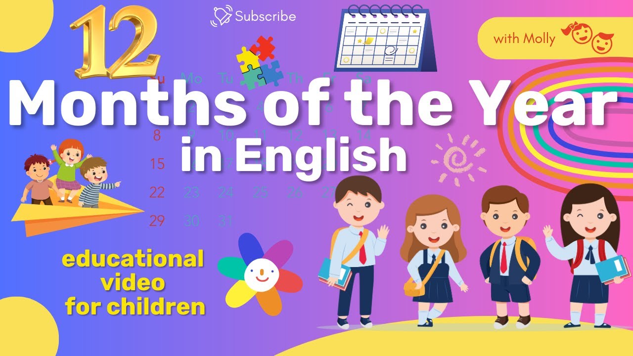 Learn the Months of the Year in English | Educational Video for Kids ...