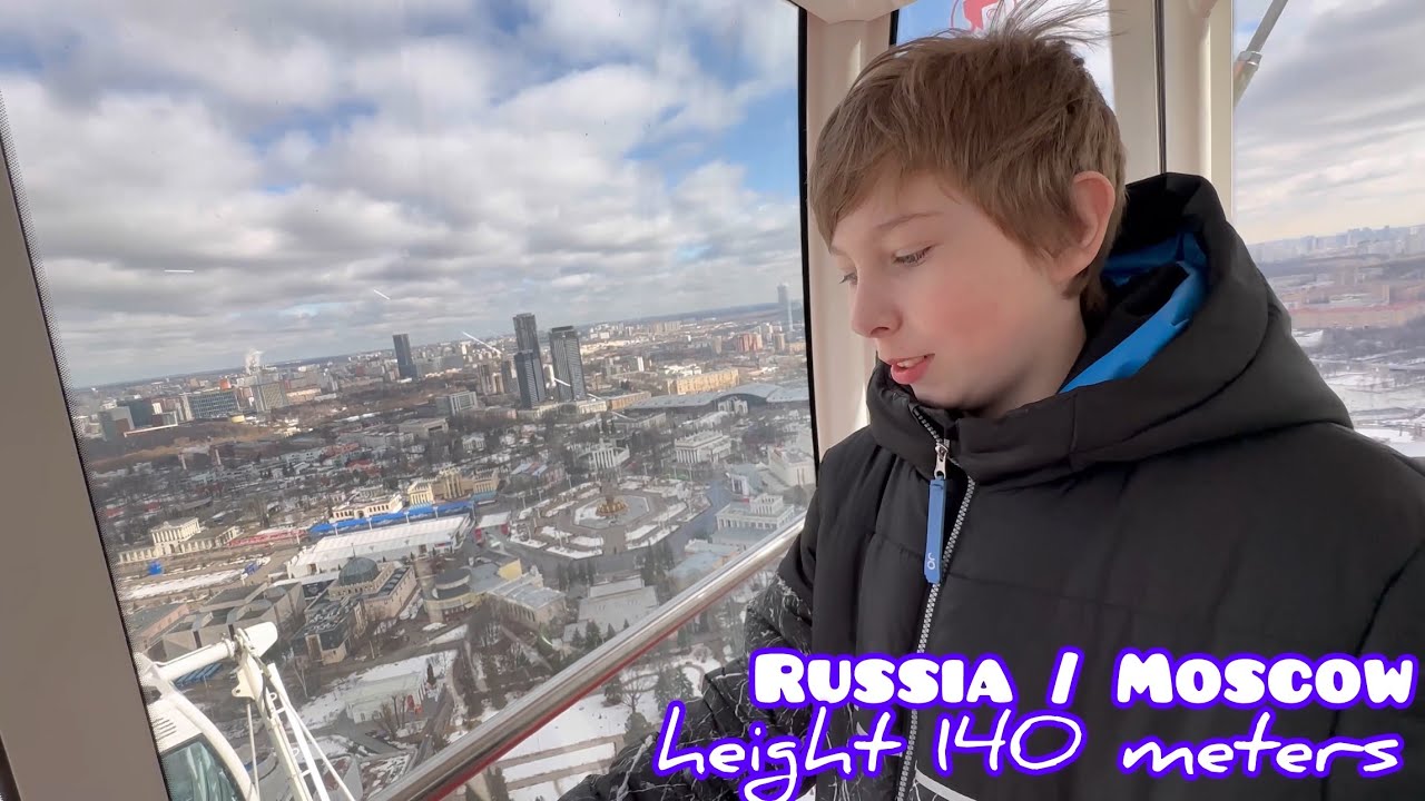 Overview of Moscow at an altitude of 140 meters / 4K traveling through ...