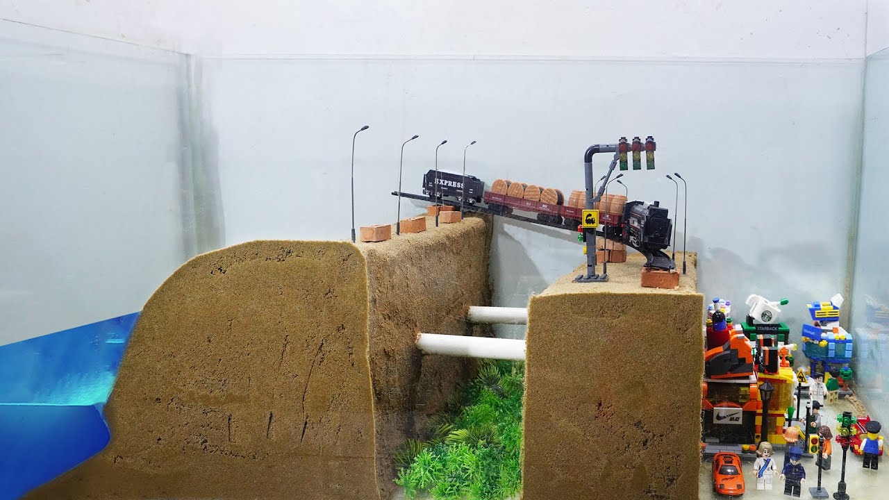 Dam Breach Experiment - The water pipe fixed dam failure while water ...