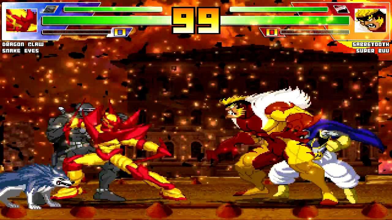 Mugen Fight Channel #3 Dragon Claw & Snake Eyes vs Sabretooth & Super ...