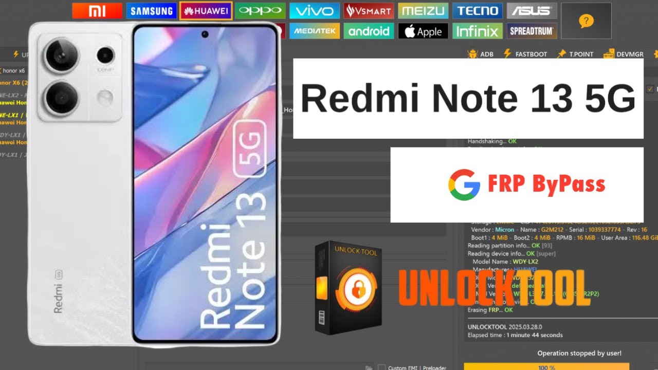 Redmi Note 13 5G Frp Bypass Unlock Tool - YouTube