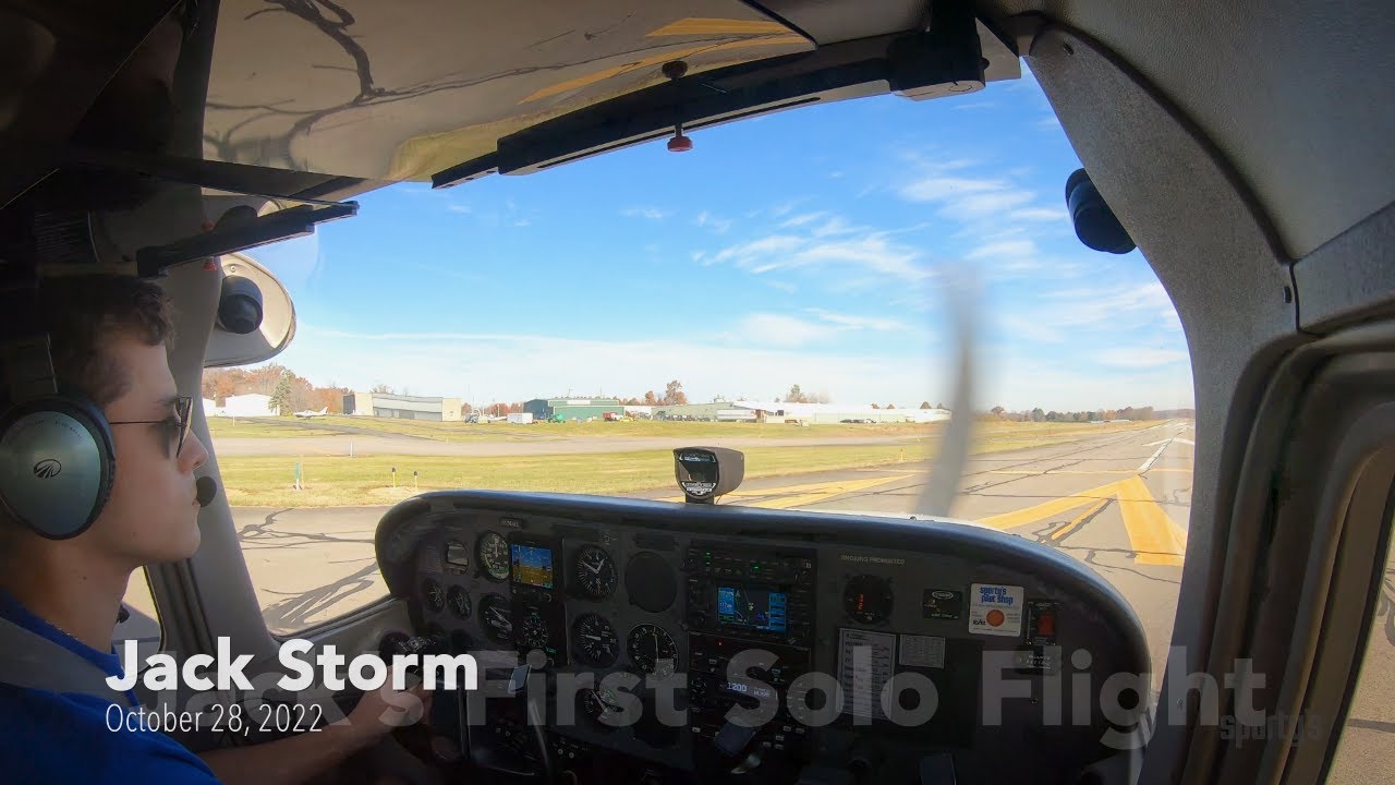 Jack Storm's first airplane solo flight at Sporty's Academy - YouTube