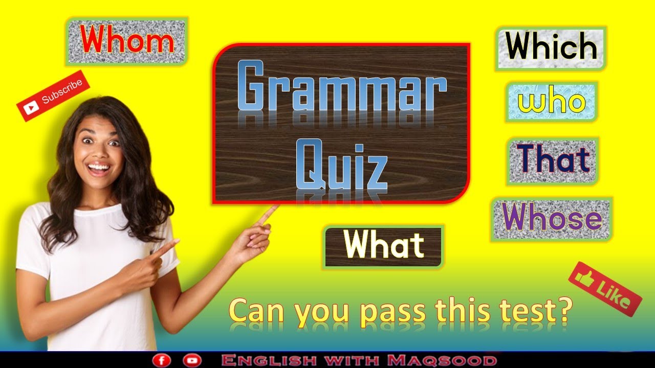 Relative Pronoun Quiz - who / that / which | Grammar test | MCQs Test ...