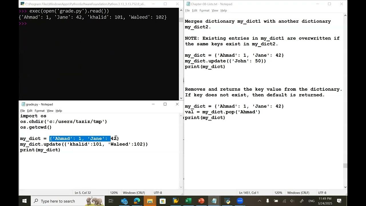 8 13 Dictionaries methods - YouTube