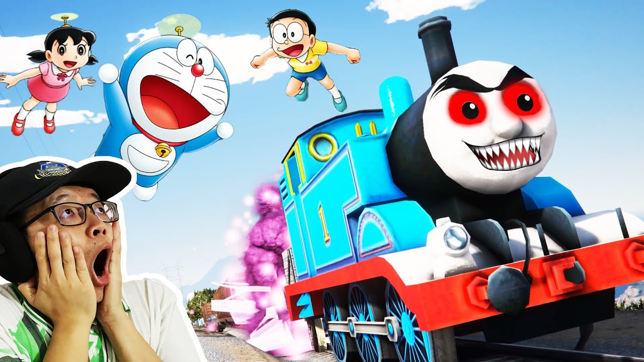 【Officer Ck】GTA5 哆啦A梦帮助我们把汤玛士小火车给停下来！Doraemon HELP to Stop THOMAS TRAIN （GTA5 MODs) - YouTube