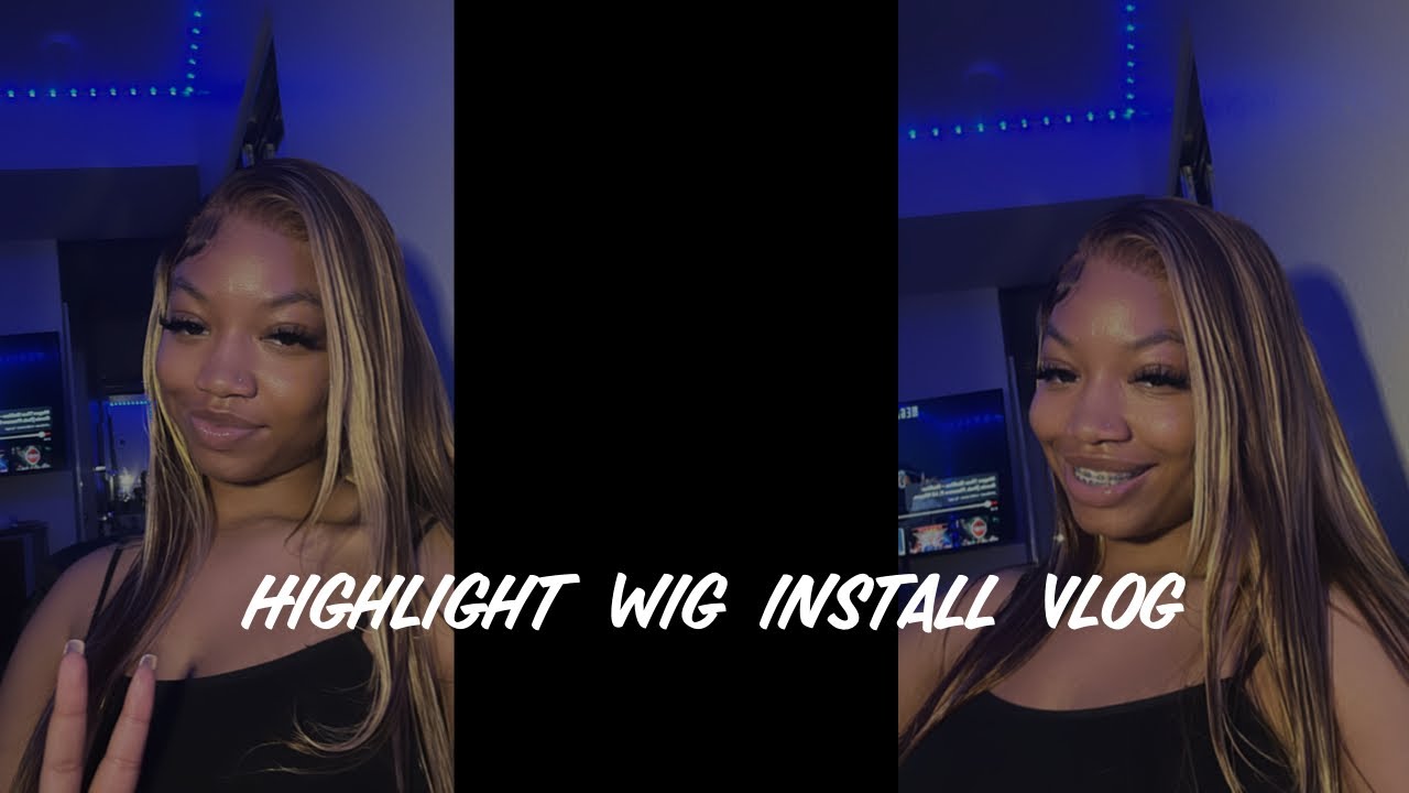 Lanxihair highlight wig install vlog | wig cap, plucking, layering and ...