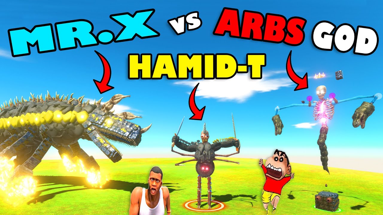 MR.X GOD UNIT vs ARBS GOD vs HAMID-T ARMY SHINCHAN and CHOP in ANIMAL ...