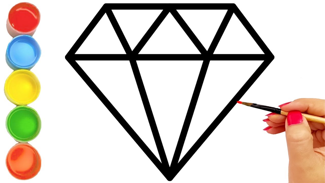 How to Draw a Sparkling Diamond – Easy Drawing for Kids! 💎🎨 - YouTube