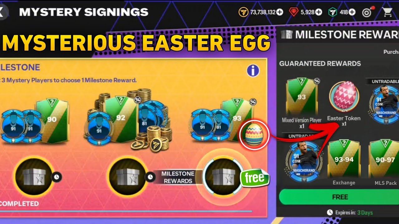 MYSTERIOUS EASTER EGG! FREE 94/93 REWARD MYSTERY SINGING MILESTONE ...