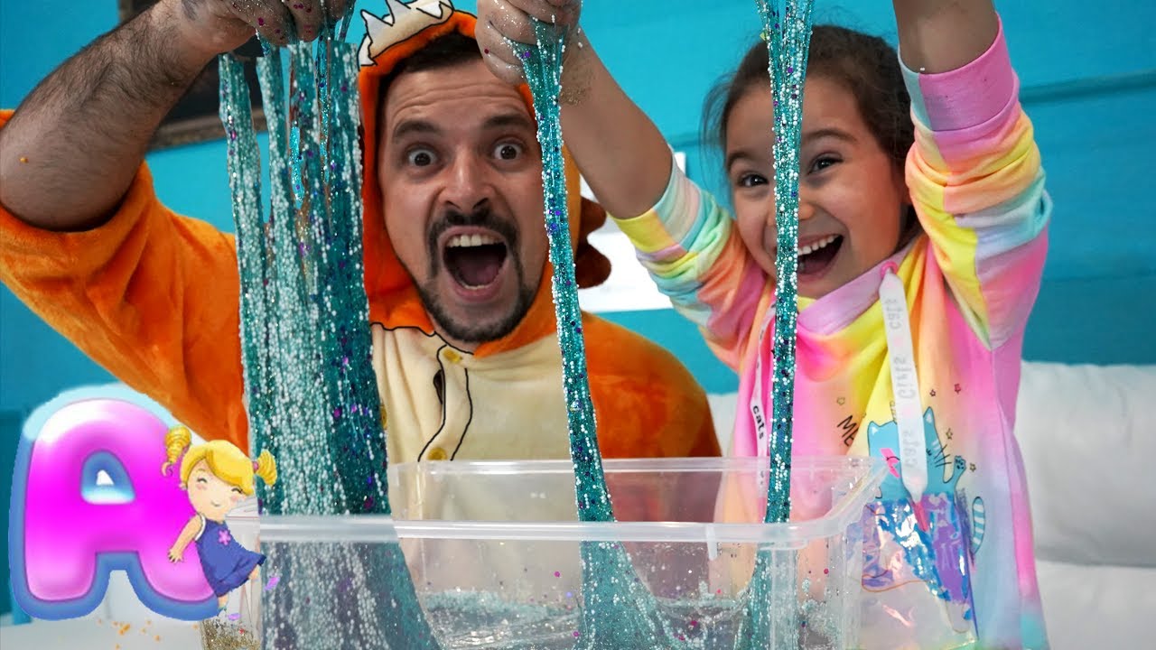 Anna and Dad make slime with funny balloons | Funny video slime - YouTube
