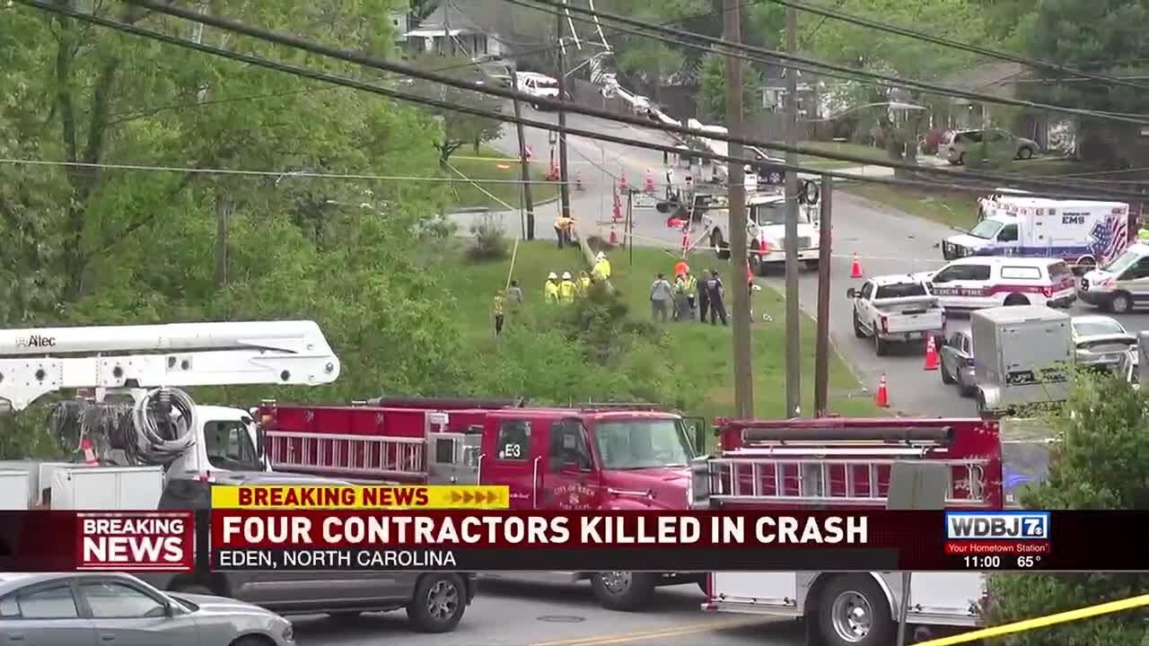 Four Killed in Utility Crash in Eden, NC - YouTube